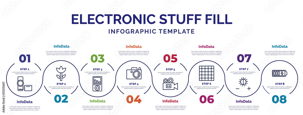 infographic template with icons and 8 options or steps. infographic for ...