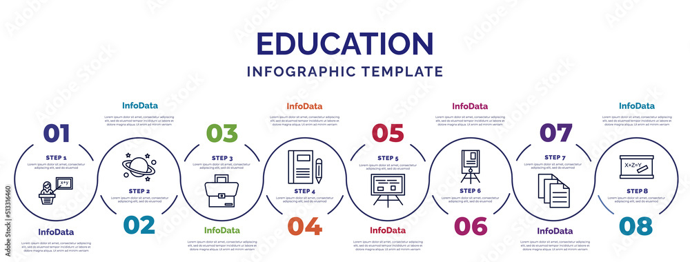 infographic template with icons and 8 options or steps. infographic for ...