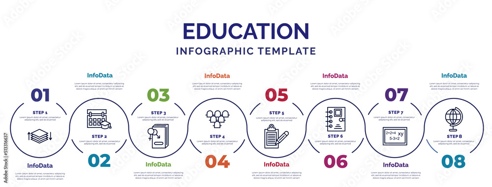 infographic template with icons and 8 options or steps. infographic for ...