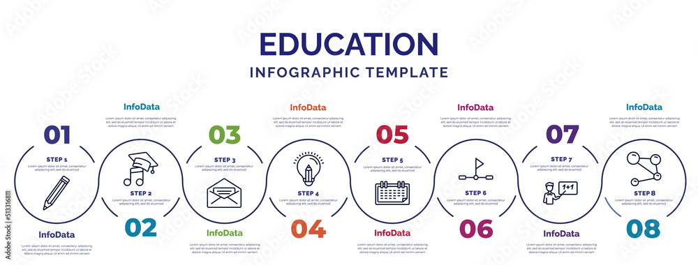 infographic template with icons and 8 options or steps. infographic for ...