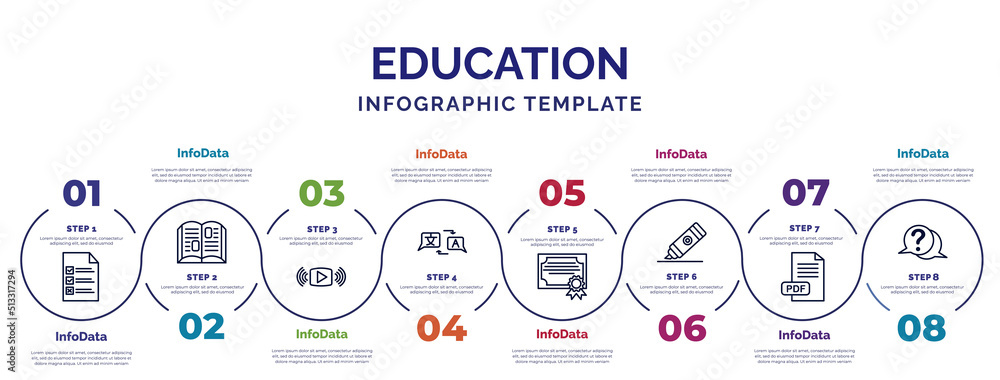 infographic template with icons and 8 options or steps. infographic for ...