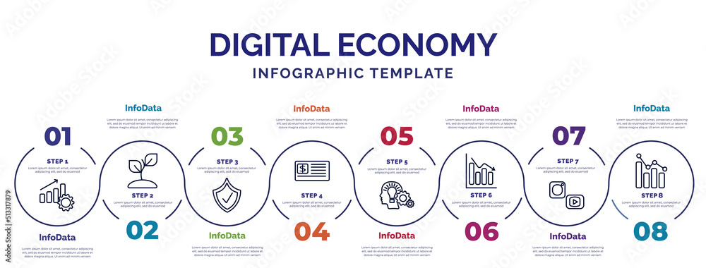 infographic template with icons and 8 options or steps. infographic for ...