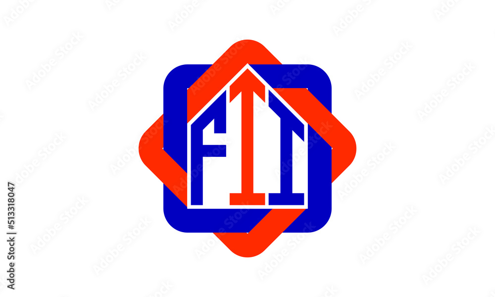 FII three letter real estate logo with home icon logo design vector ...