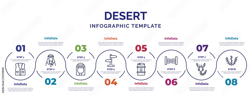 infographic template with icons and 8 options or steps. infographic for ...