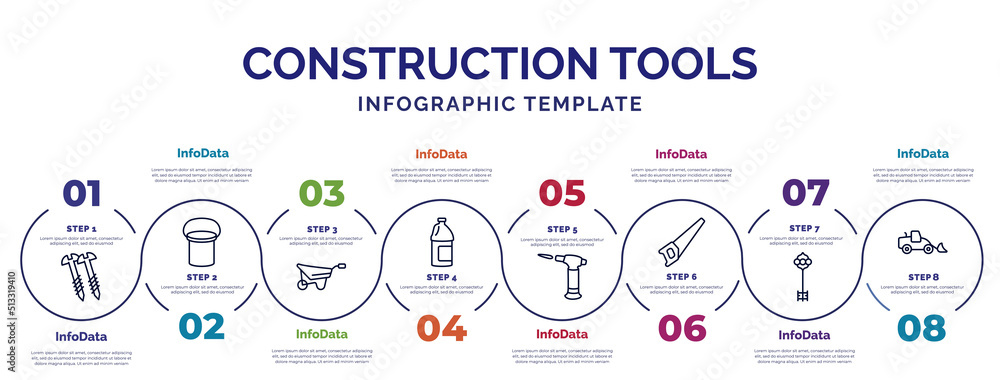 infographic template with icons and 8 options or steps. infographic for ...