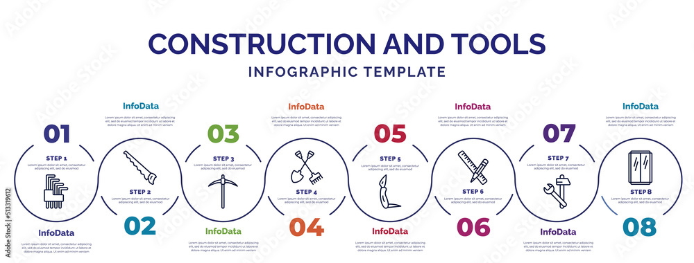 infographic template with icons and 8 options or steps. infographic for ...