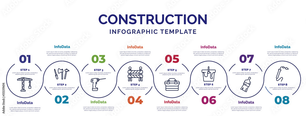 infographic template with icons and 8 options or steps. infographic for ...