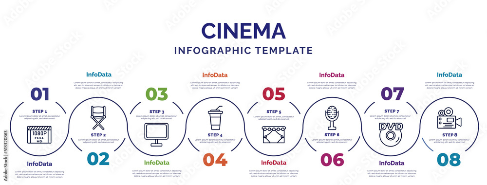 infographic template with icons and 8 options or steps. infographic for ...