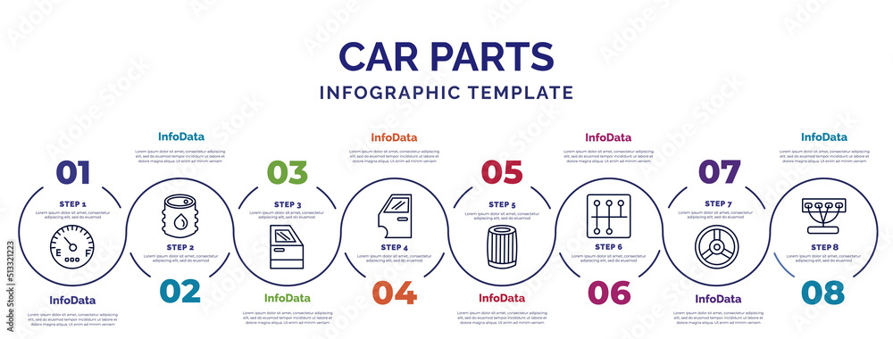 infographic template with icons and 8 options or steps. infographic for ...
