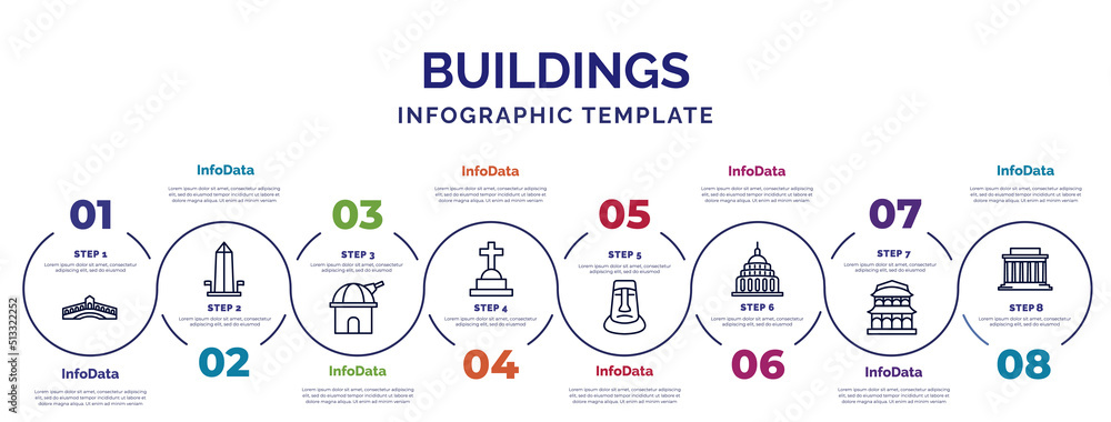 infographic template with icons and 8 options or steps. infographic for ...