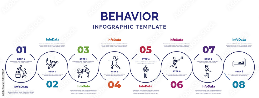 infographic template with icons and 8 options or steps. infographic for ...