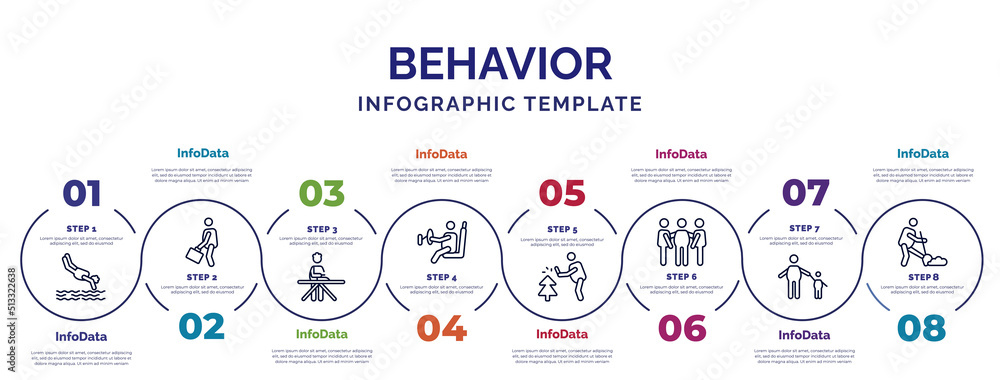 infographic template with icons and 8 options or steps. infographic for ...