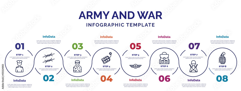 infographic template with icons and 8 options or steps. infographic for ...