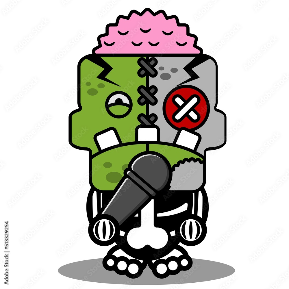 cartoon character costume vector illustration cute zombie doll mascot ...