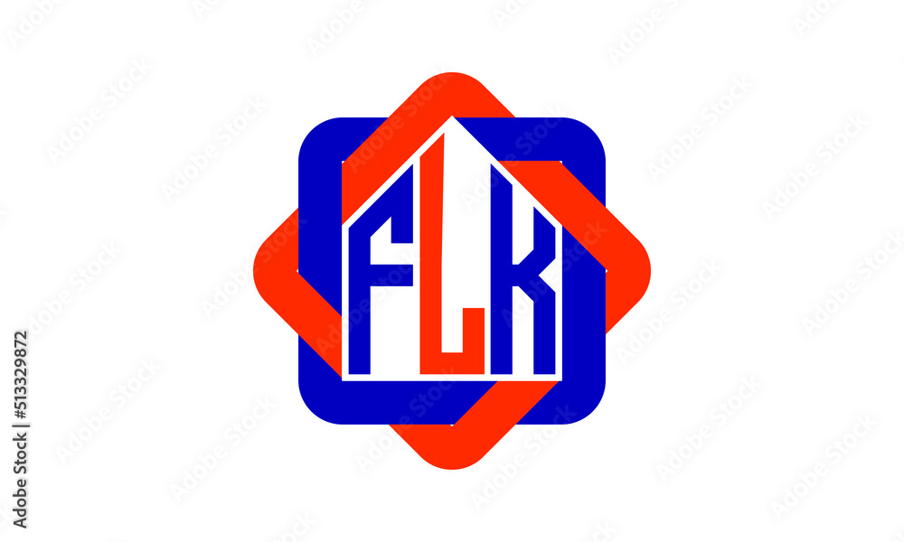 FLK three letter real estate logo with home icon logo design vector ...