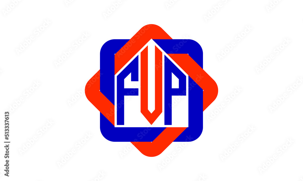 FVP three letter real estate logo with home icon logo design vector ...
