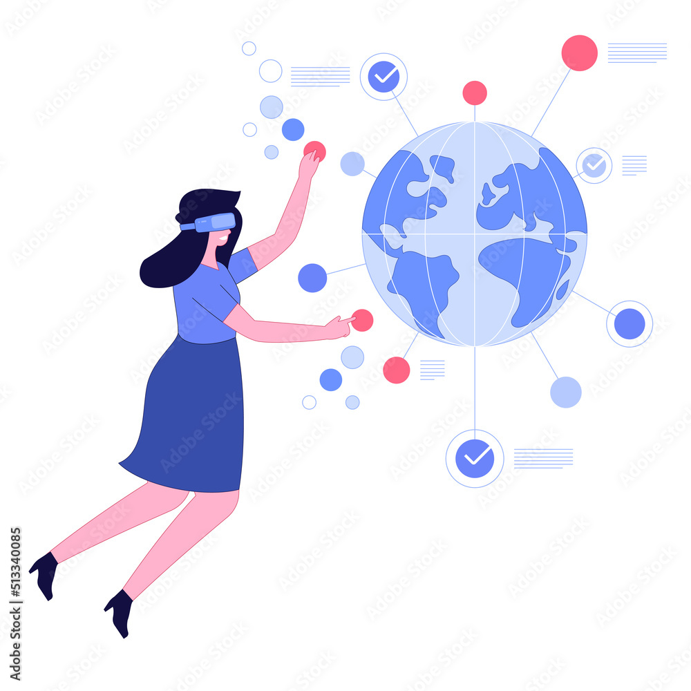 Metaverse technology concept VR virtual digital reality cyber metaverse ...