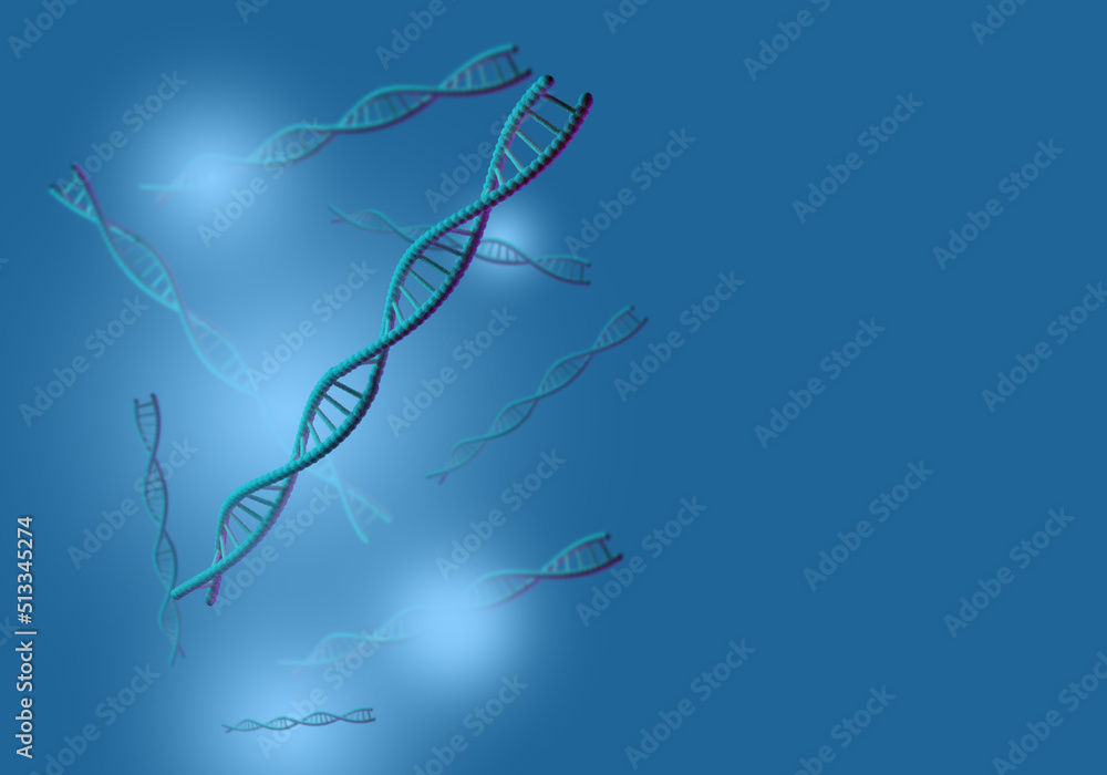 Chain DNA. Genetic elements on blue. Concept of DNA expertise for ...