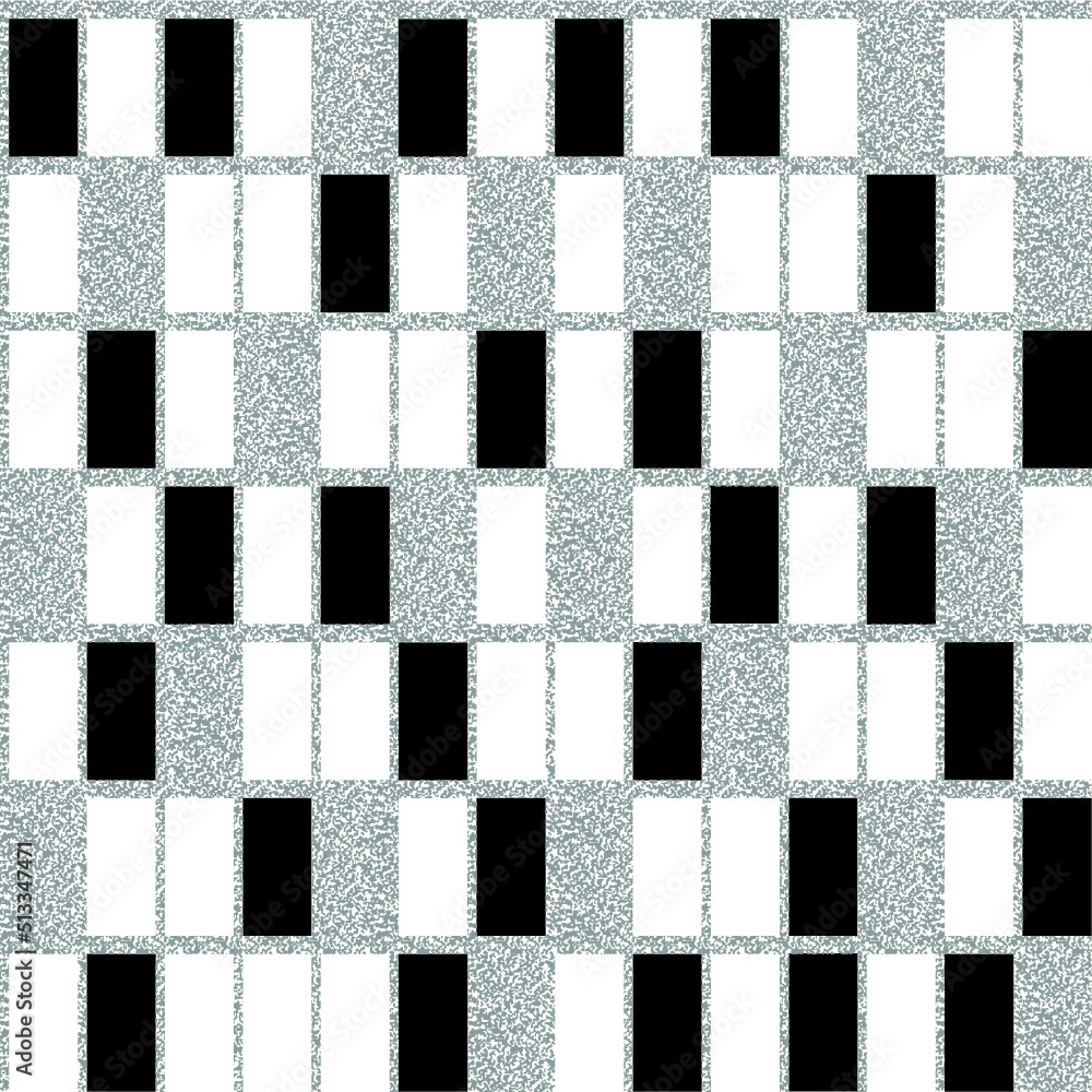 seamless black and white box patchwork pattern on white background ...