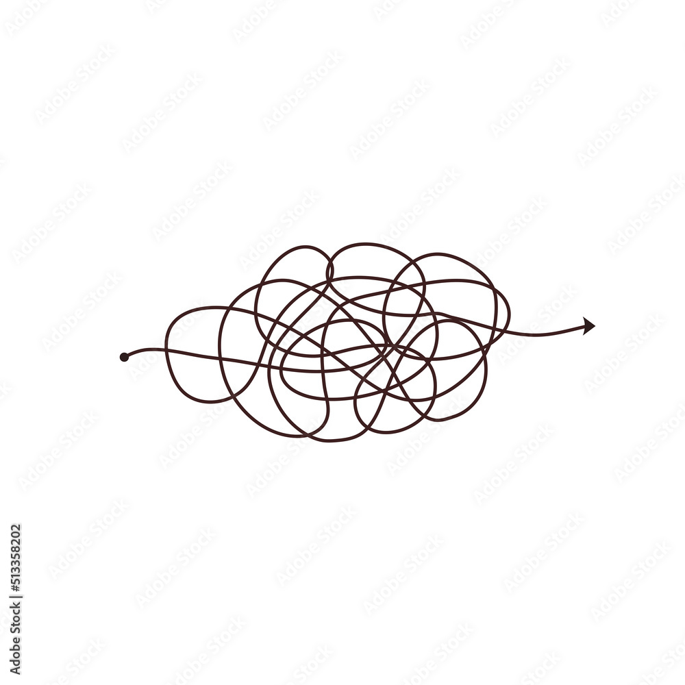 Simple line and complex easy way. Scribble doodle chaos mindset ...