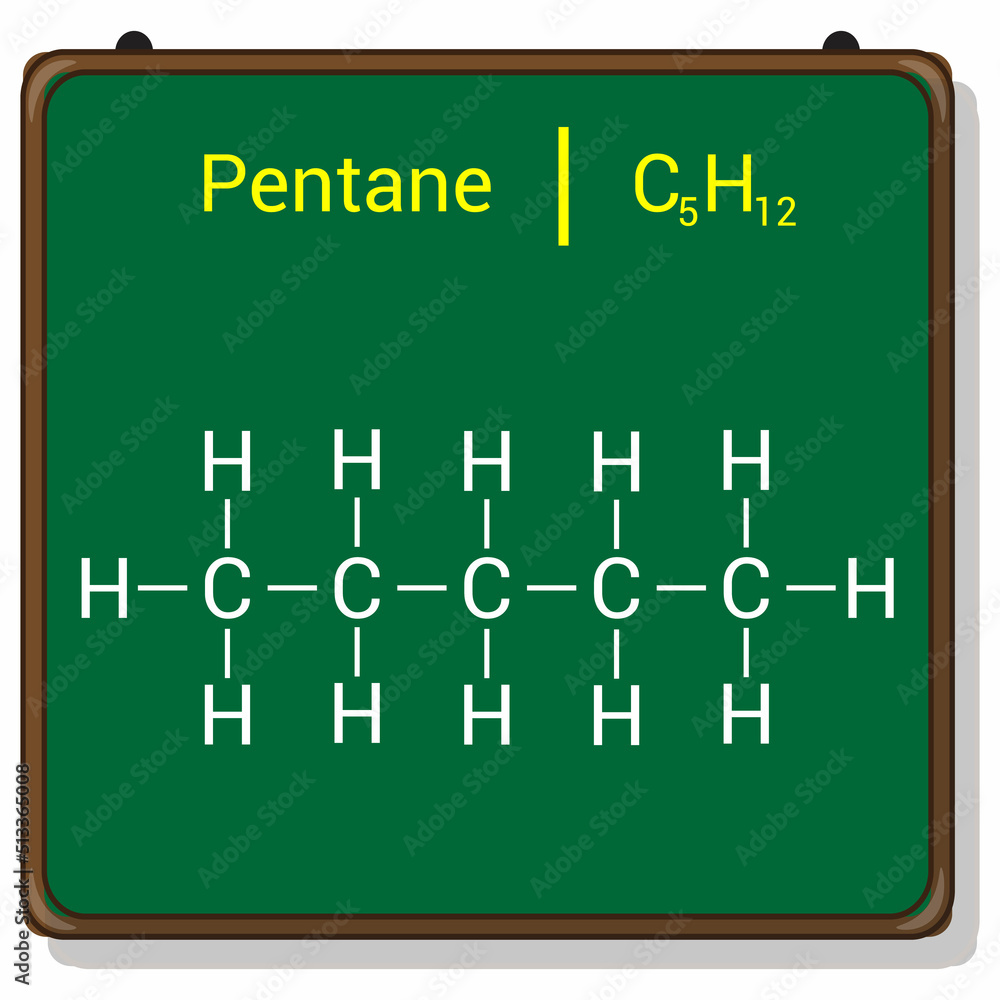 chemical structure of Pentane (C5H12) Stock Vector | Adobe Stock