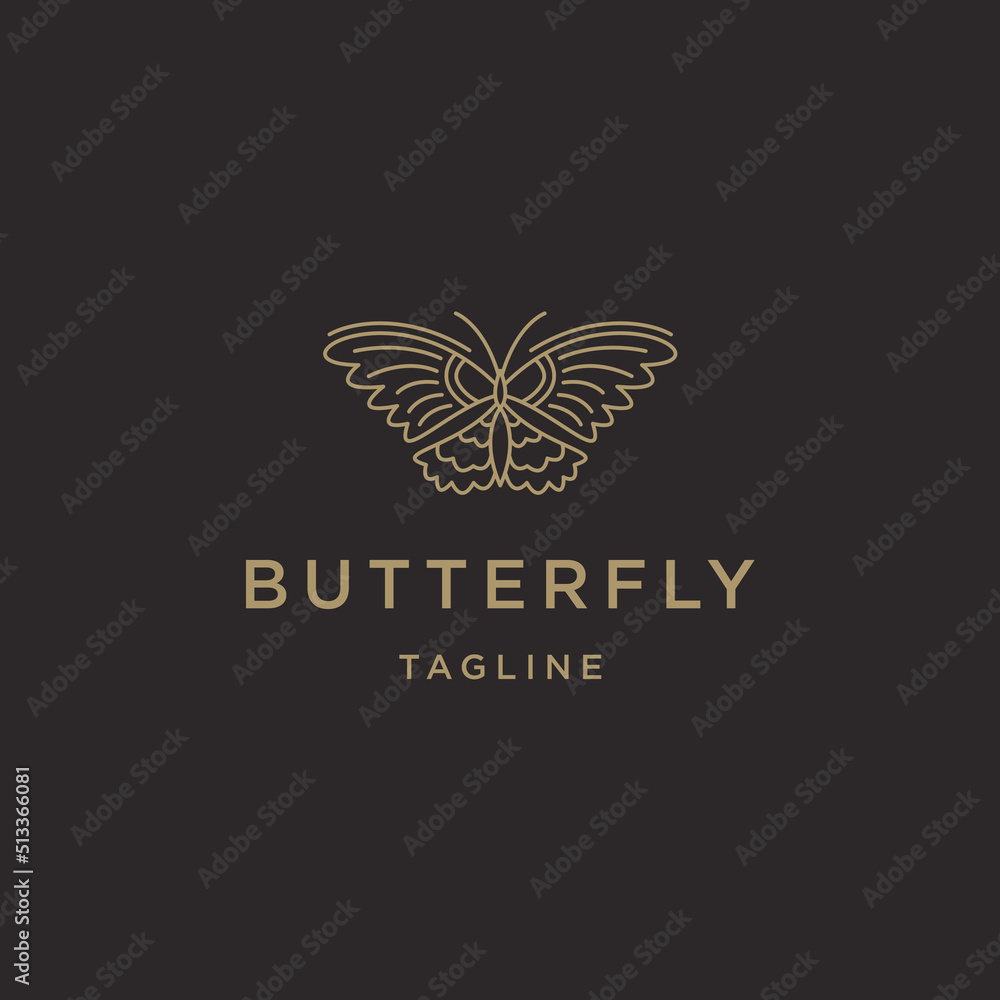 Butterfly line logo icon design template flat vector Stock Vector ...