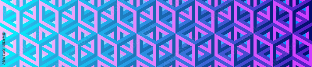 Seamless vector 3D pattern with cubes. Optical illusions. Gradient ...