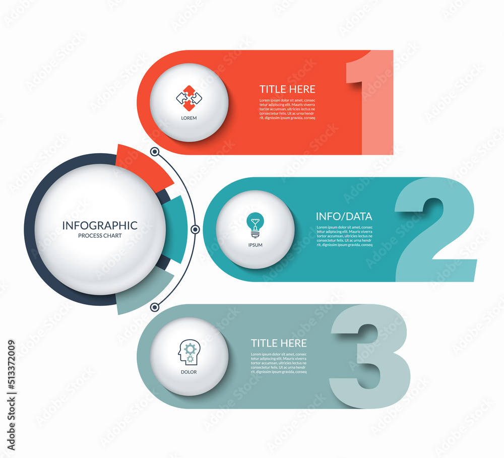 Infographic template with 3 steps, options, parts. Can be used for ...