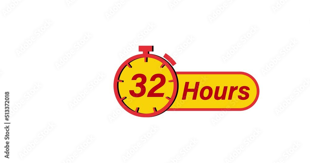 32 Hours timers Clocks, Timer 32 Hour icon, countdown icon. Time ...