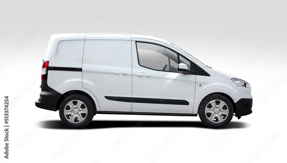 Ford Transit courier van, side view isolated on white background, 18 ...