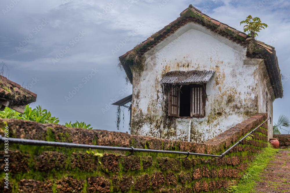 Interiors of a fort in Goa which shows the building architecture of ...