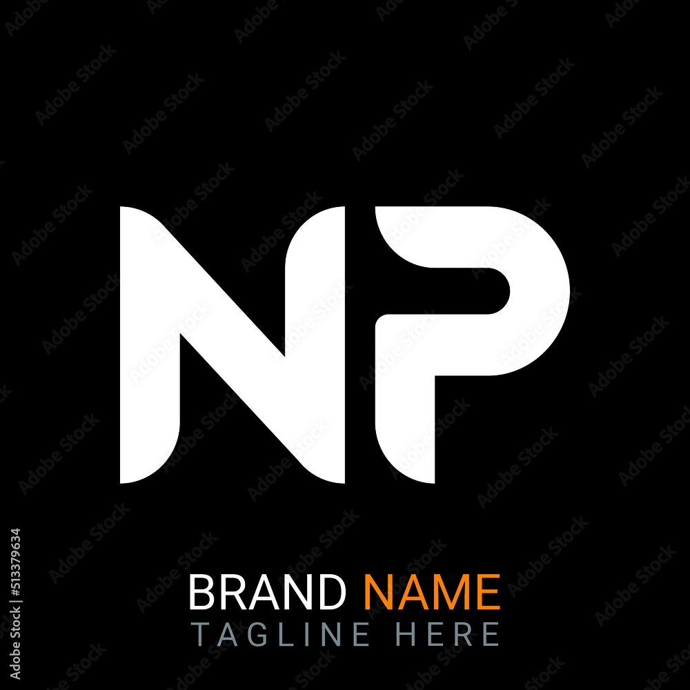 Np Letter Logo design. black background. Stock Vector | Adobe Stock