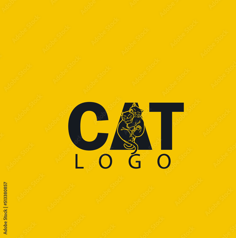 Illustration of black cat logo. Vector of cat icon. Stock Vector ...