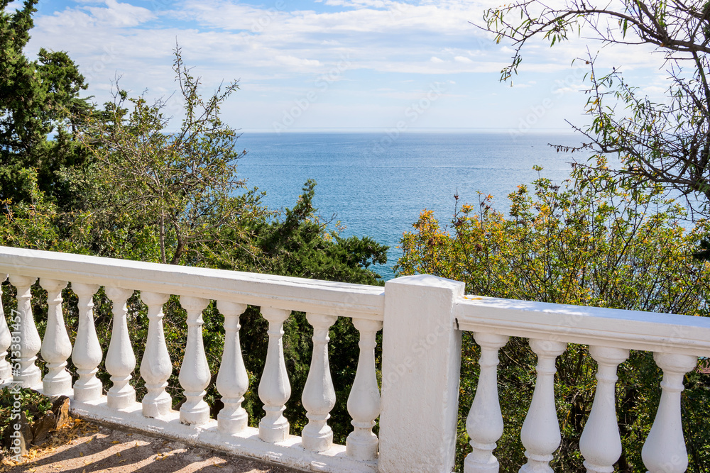 Sea view with balustrade Stock Photo | Adobe Stock