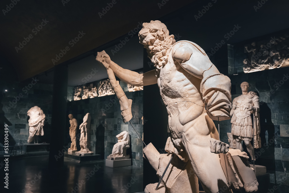 28 May 2022, Antalya, Turkey: Statue of a Mars - Olympis God of War ...