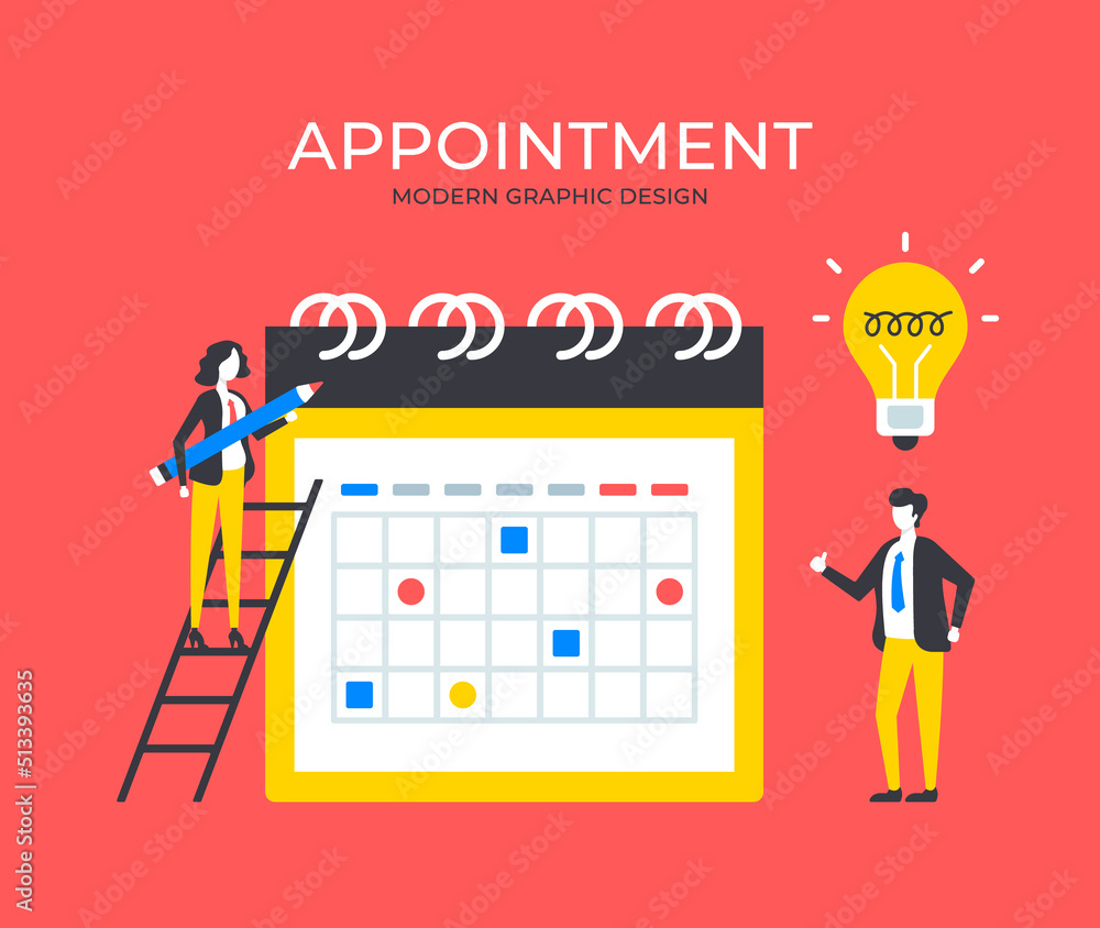 Appointment. Calendar and people. Planning, time management concepts ...