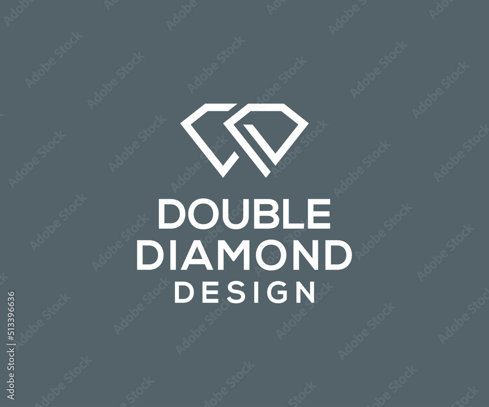 Creative diamond logo design vector. Double diamond logo design. Stock ...
