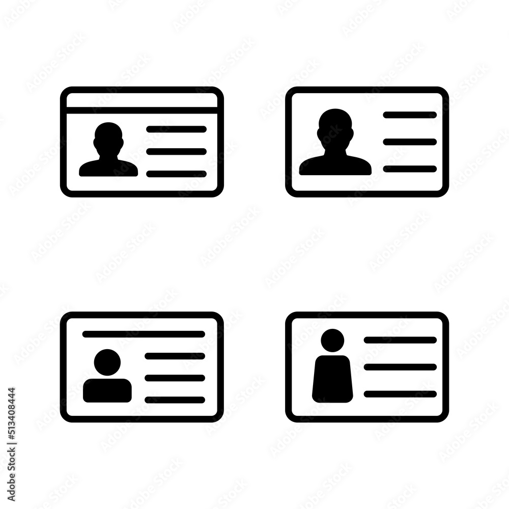 License icon vector. ID card icon. driver license, staff identification ...