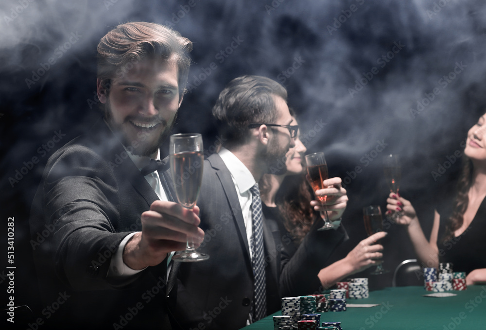 Happy and rich people celebrating their win after successful game Stock ...