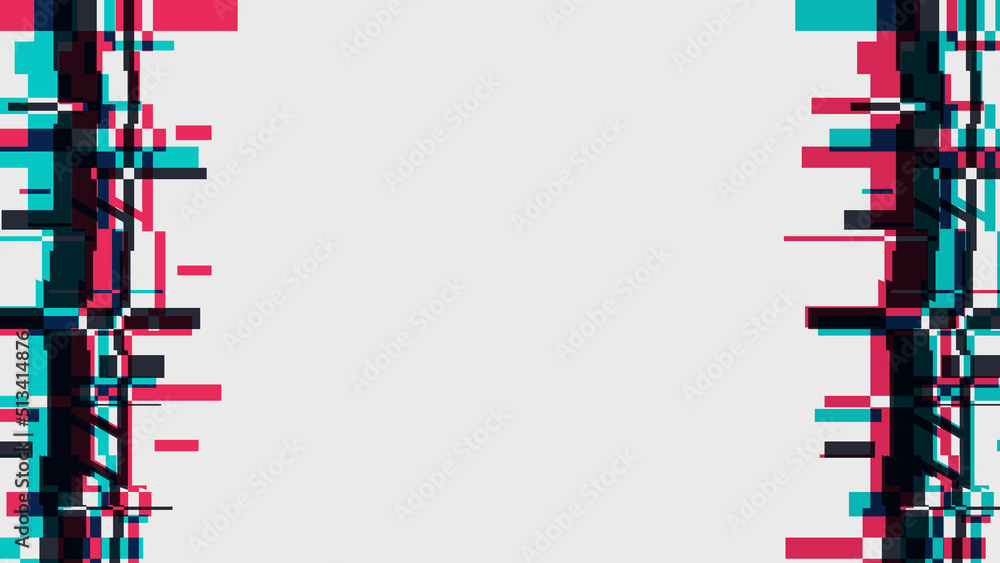 Glitched Vertical Border frame on white background Stock Vector | Adobe ...