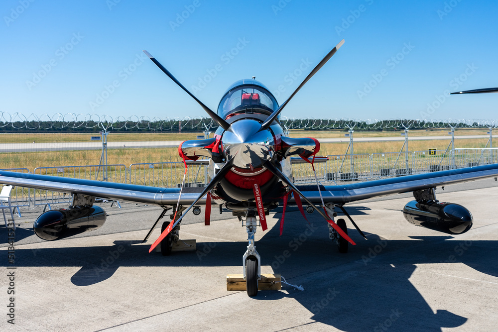 BERLIN, GERMANY - JUNE 23, 2022: Single-engine turboprop aircraft ...