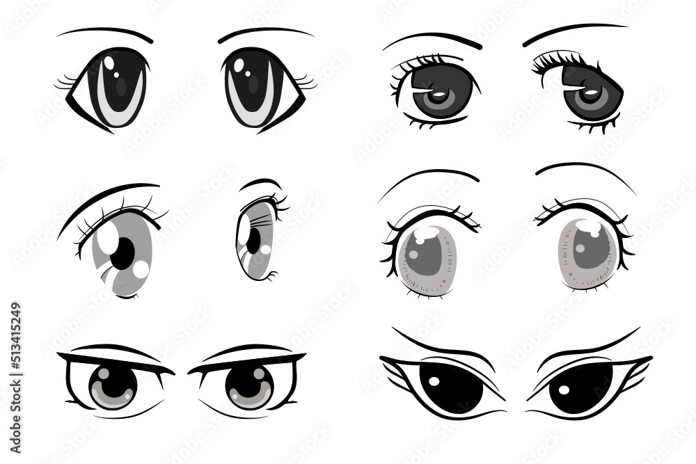 cute cartoon eyes Collection of cartoon eyes with a variety of emotions ...