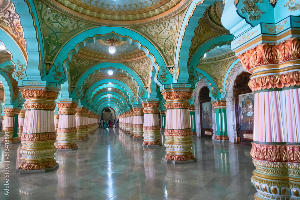 Mysore, Karnataka, India - November 25th 2018 : Beautiful decorated ...