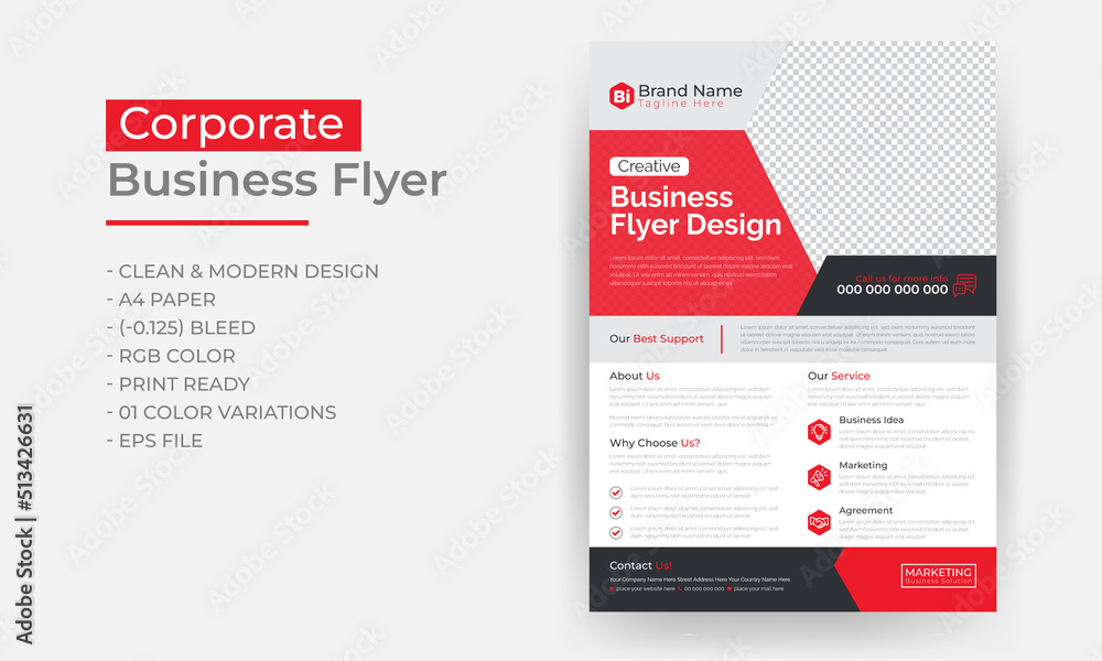 Corporate creative minimal colour business flyer template design set ...
