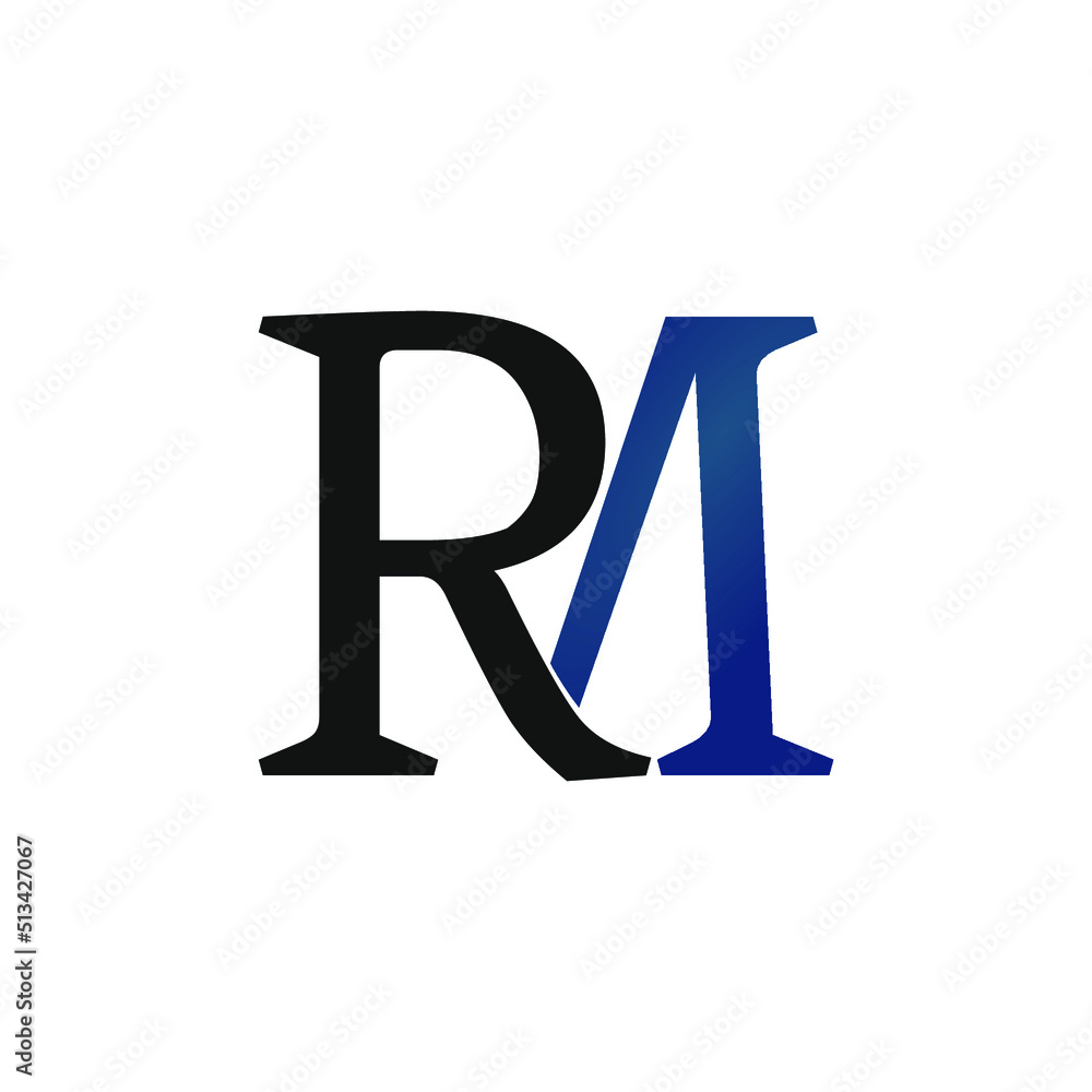 Abstract letter RM logo. This logo icon incorporate with abstract shape ...