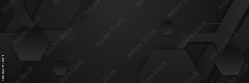 Modern dark black abstract banner background. vector background sports ...