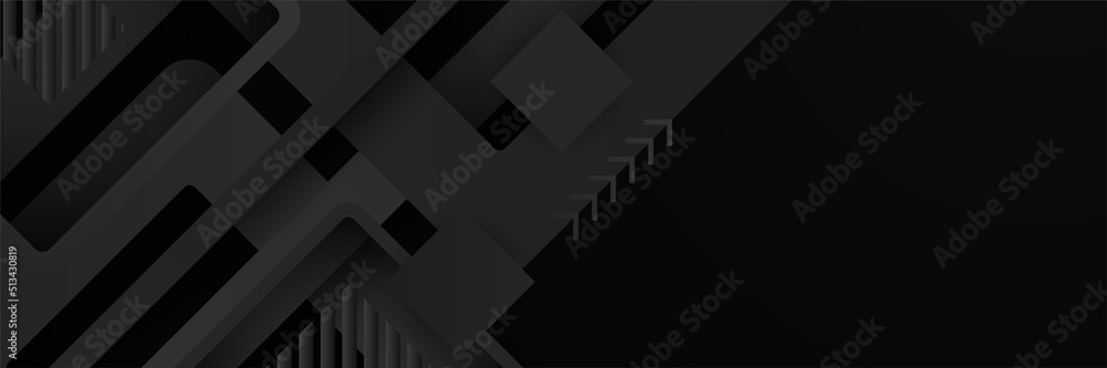 Black abstract banner background. Dark deep black dynamic vector ...
