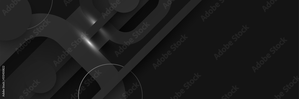 Black abstract banner background. Dark deep black dynamic vector ...