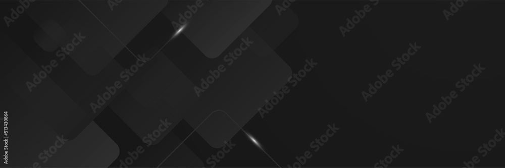 Black abstract banner background. Dark deep black dynamic vector ...