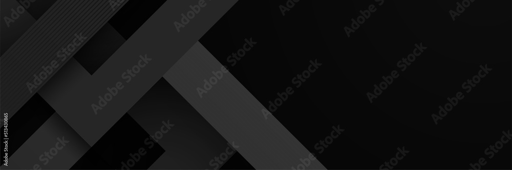 Black abstract banner background. Dark deep black dynamic vector ...